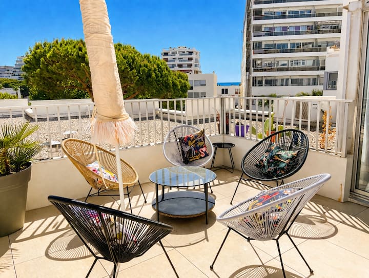 Grand Appart Terrasse Ensoleillée Centre Et Plages - Le Grau-du-Roi