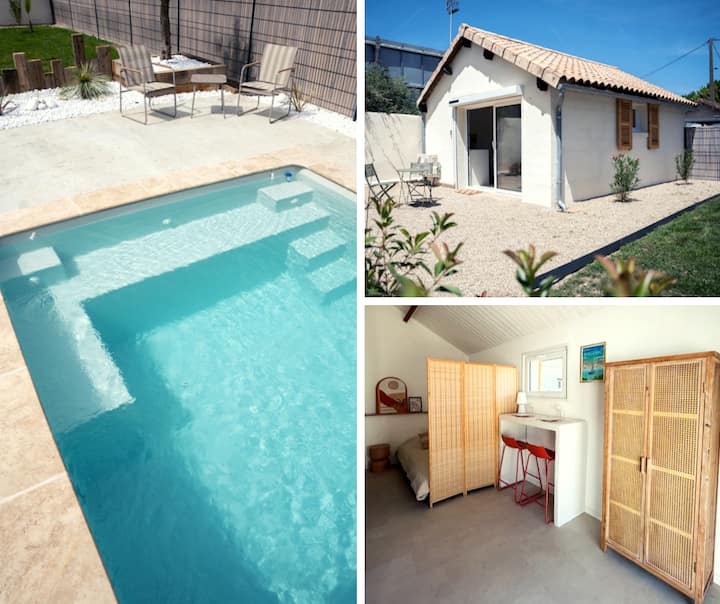 Studio 2 Personnes Avec Piscine, Clim & Jardin - Bergerac