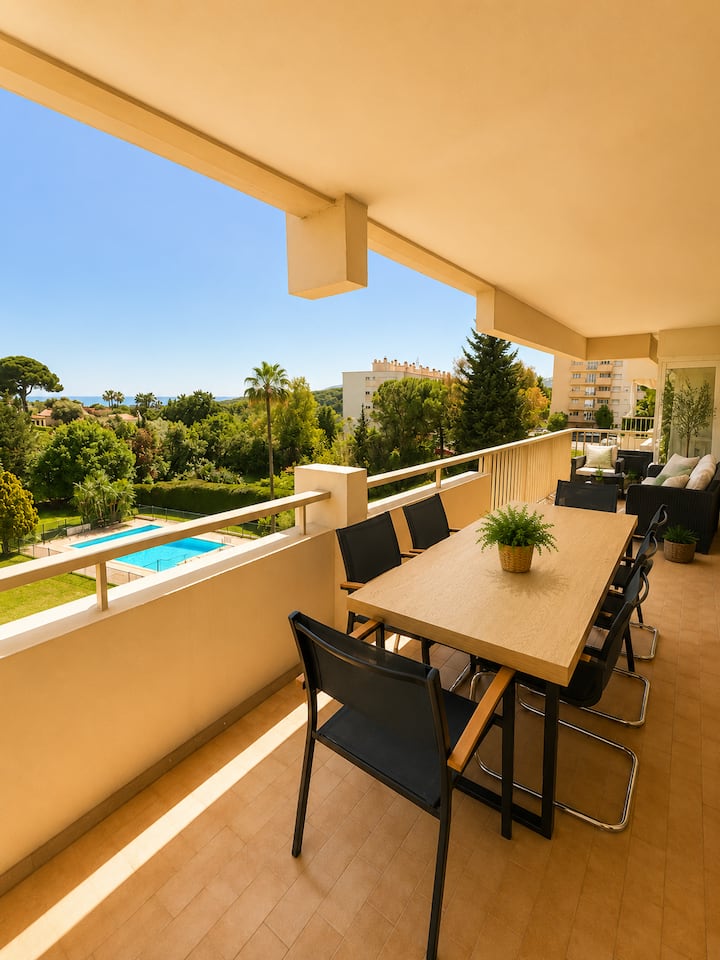 Vue Mer Terrasse 17m² Piscine Parking T2 - Antibes