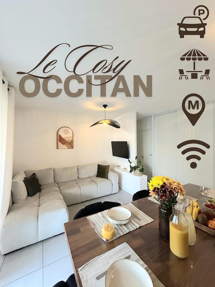 Le Cosy Occitan - Neuf - Métro 300m + Freeparking - Toulouse