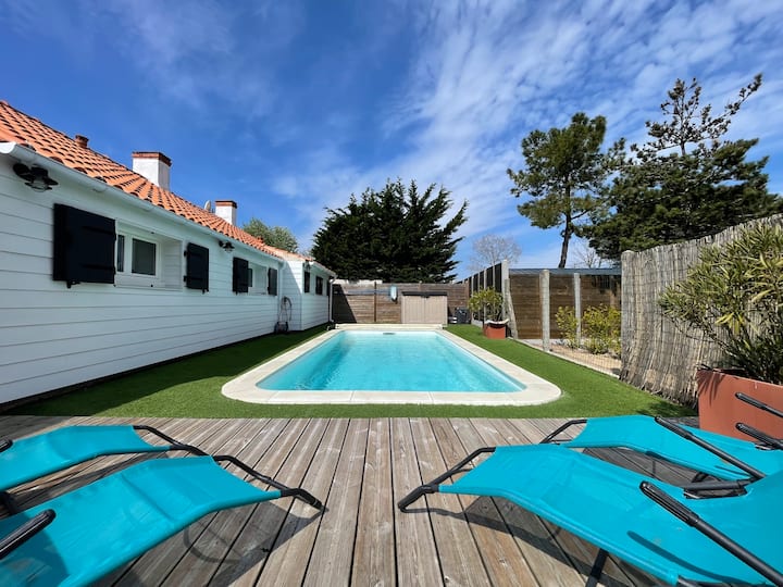 Maison 10 Personnes, Piscine Chauffée Et Spa - Saint-Hilaire-de-Riez