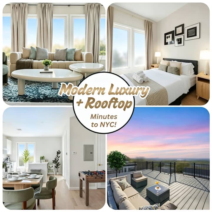 New 3br2.5ba Duplex Near Nyc W Rooftop + Game - Jersey City, NJ