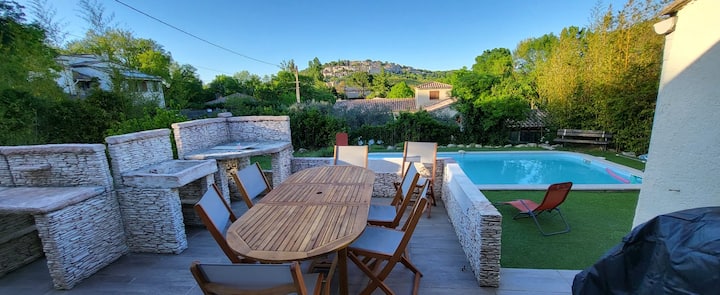 Jolie Maison Au Calme Avec Piscine Et Vue Superbe - Alès