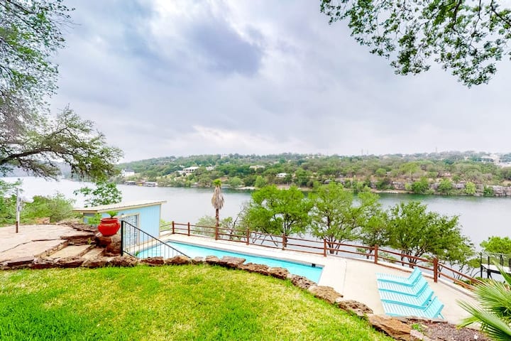Mid-century Lakefront | Private Pool | Dock - Marble Falls, TX