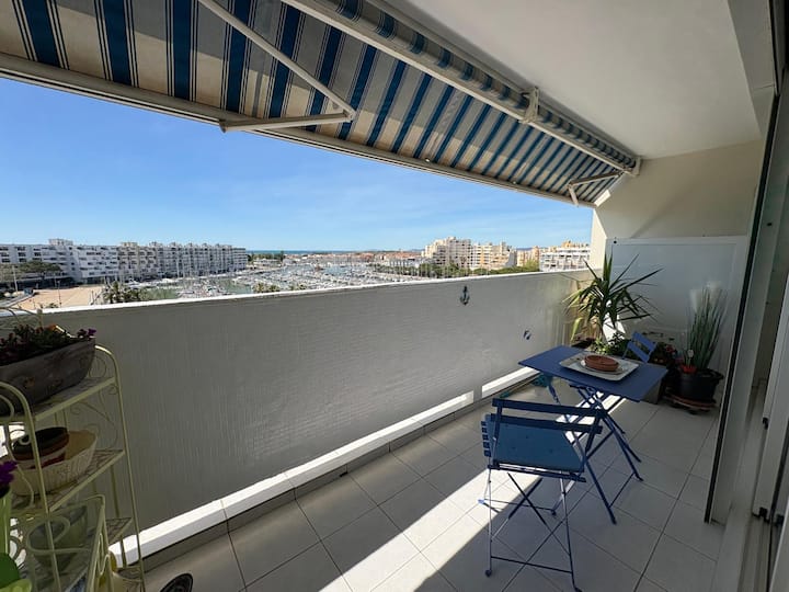Appart Sur Port 7eme éTage, Terrasse, Garage, Clim - Hérault