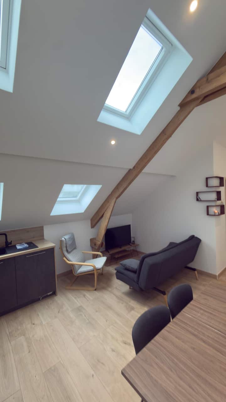 Appartement Moderne Sous Toit, Lumineux & Premium - Villers-le-Lac