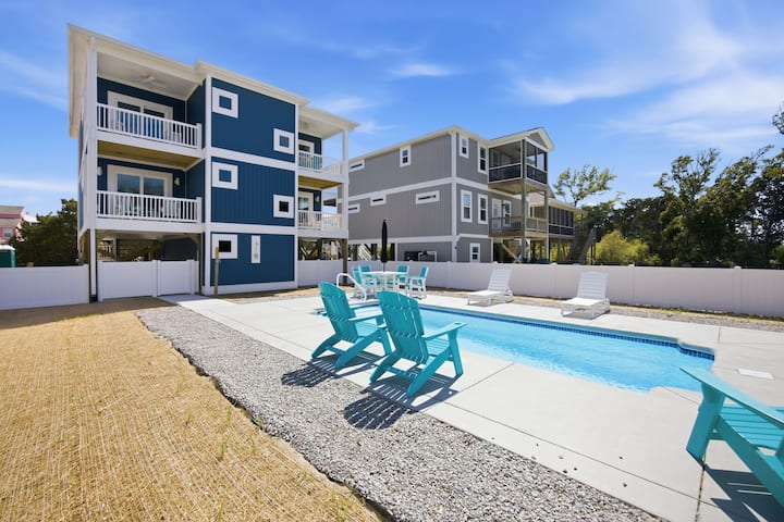 New Oki Build 3 Min Walk To Beach W/ Private Pool - Oak Island, NC