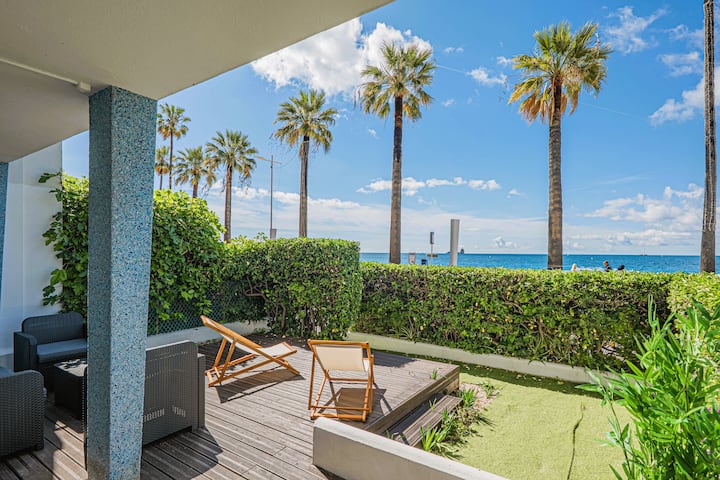 Exclusif Front De Mer - Accès Plage - Terrasse - Antibes