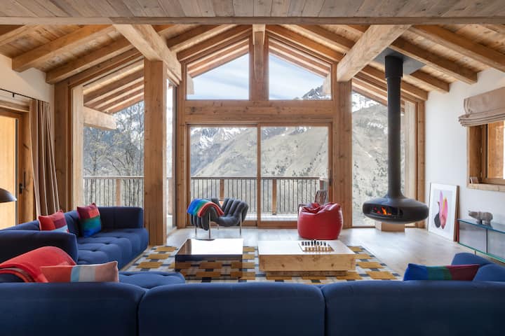 Chalet Avec Sauna, Cinéma & Vue Alpine - Les Menuires