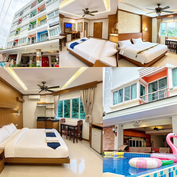 H-patong Beach/cozy Window Room/lift&pool&kichten - Patong Beach