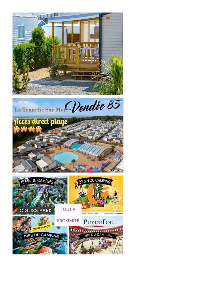 Mobil Home4* - La Tranche Sur Mer  - Vendée - L'Aiguillon-sur-Mer