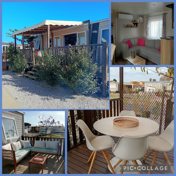 Mobilhome.
Tout Confort 
à Sainte Marie La Mer - Sainte-Marie