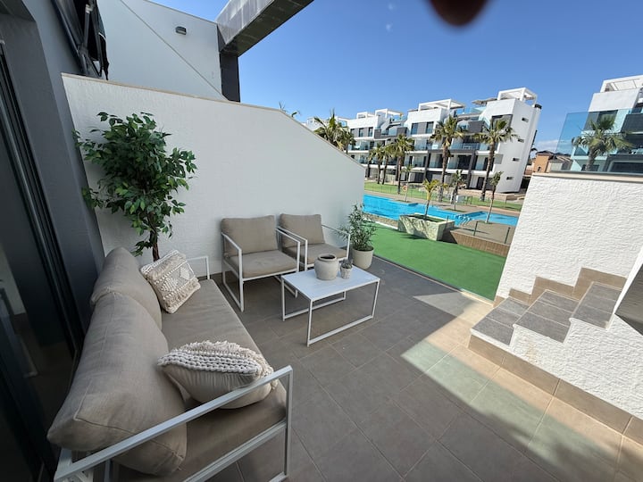Apartamento 3 Hab. Con Solarium Privado Y Piscina. - Formentera del Segura