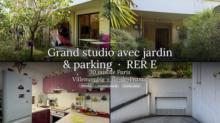 Grand Studio Jardin Et Parking - 30 Min De Paris - Villemomble
