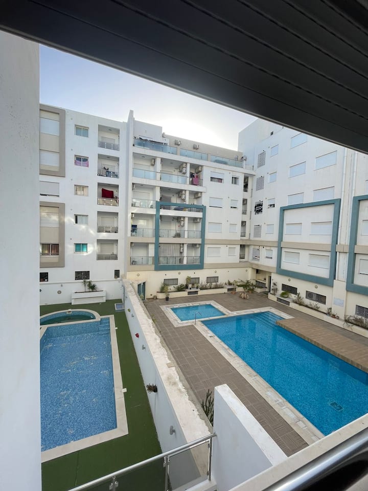 S+2 Climatisé - 10 Min Plage - Piscine & Parking - Nabeul