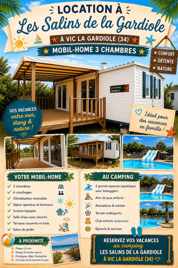 Mobil Home Moderne 6 Pers Avec Clim Et Terrasse - Fabrègues