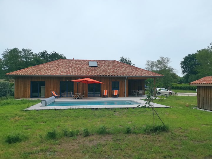 Maison Bois Avec Piscine Proche Léon Et Océan - Vielle-Saint-Girons