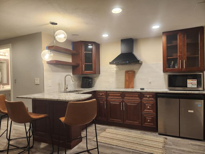 Modern Garden Level Queen Studio Ste With Kitchen - Waltham, MA