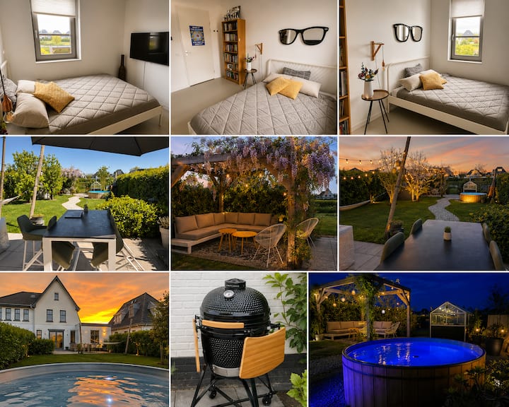 Villa Park Retreat With Lakeside Garden & Hottub. - Lelystad