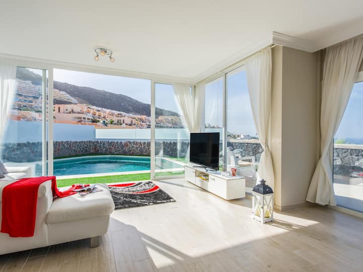 Villa Blanche De Luxe Avec Vue Sur La Mer, Piscine - Costa Adeje