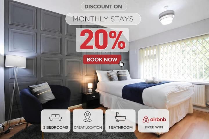 30% Off/trafford Centre / Parking/ Wifi /Sleep 7 - 메이클즈필드