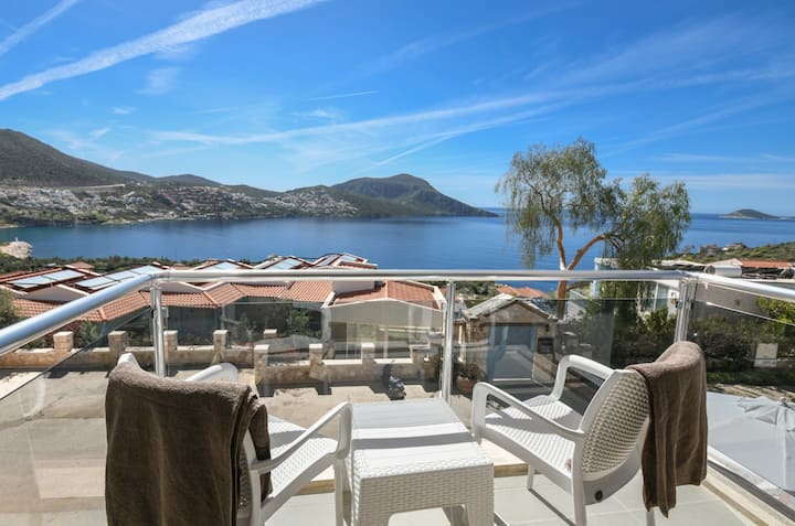 İSkele Apart 3 Kalkan Deniz Manzaralı Havuzlu - Kalkan