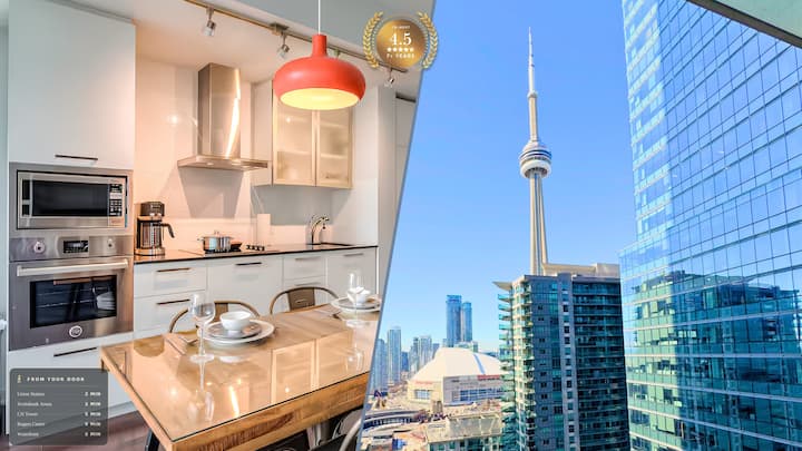 Cn Tower View Condo W/ Pvt Balcony & Work Space - Toronto