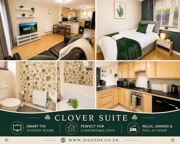 Clover Suite| Contractor House| Sleeps 10| Parking - Corby