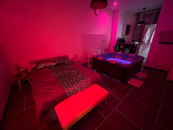 Studio Cosy Avec Jacuzzi Privatif, Confort Moderne - Douai