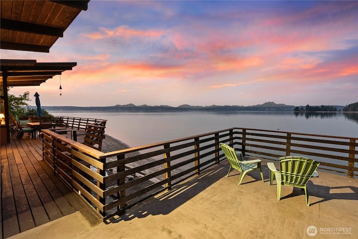 Raft Island, Beach-front, Mid-century-modern Home - ギグハーバー, WA