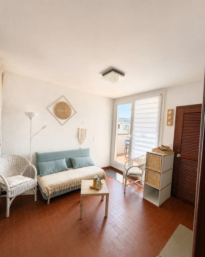 T2 Azur Clim Wifi Parking / 150m De La Plage - Le Barcarès