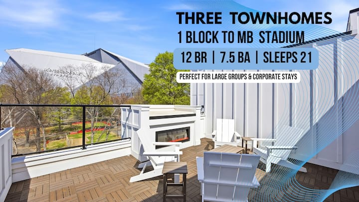 3 Townhomes | Sleeps 21 | Walk To Mercedes Benz - Atlanta, GA