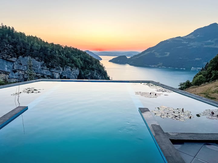 Villa Tauris Lake Lucerne Spa, Pool & Views - Emmetten