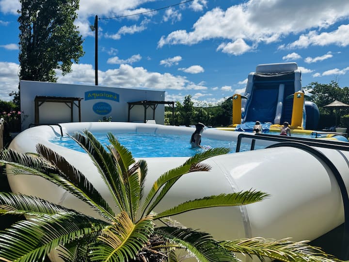 2x Mobil Home Eco 3 Chambres 6 Personnes, Terrasse - La Boissière