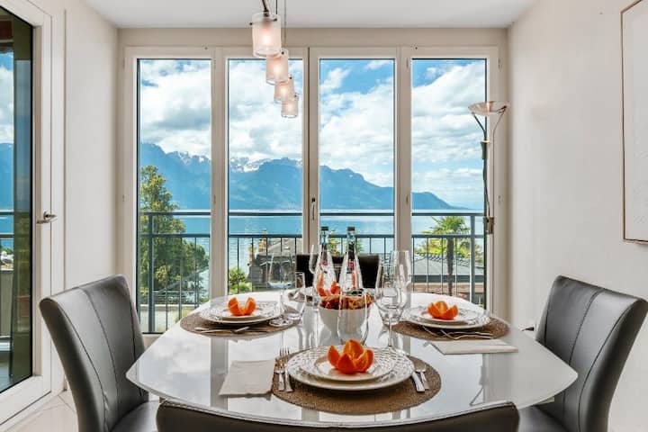 Spacious 3br Lakeview Apartment With Terrace - Montreux