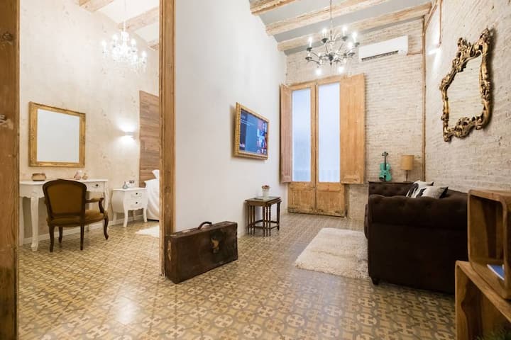 Vintage Style Flat Old Town Ac/wifi - Barcelona