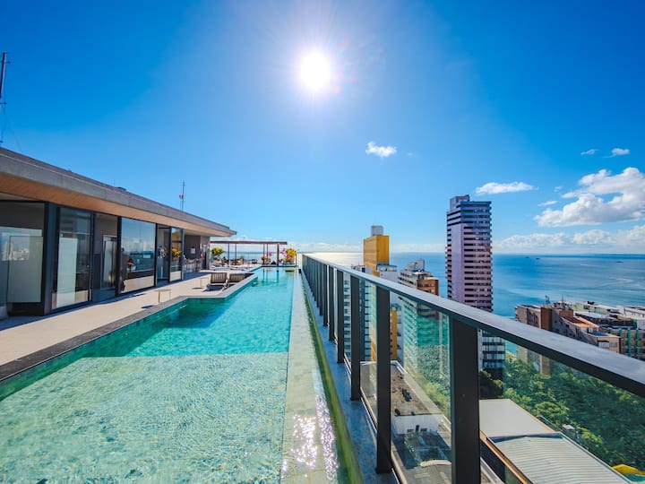 Studio Na Vitória  Vista Mar  ÚLtimo Andar - Barra