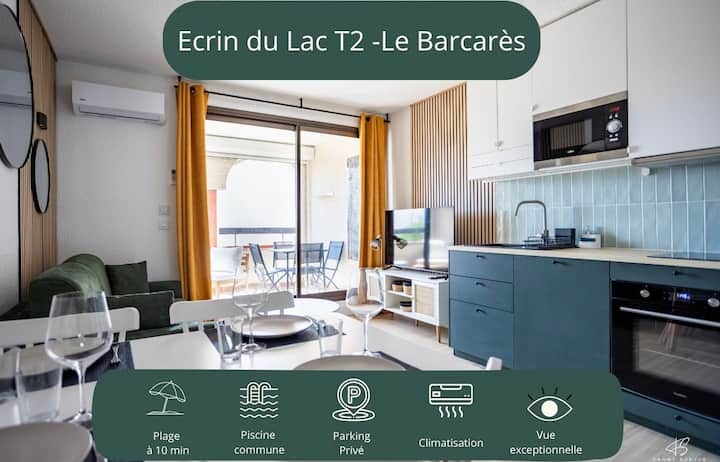 Duplex Vue Lac à Cap Coudalère, Piscine & Parking - Le Barcarès