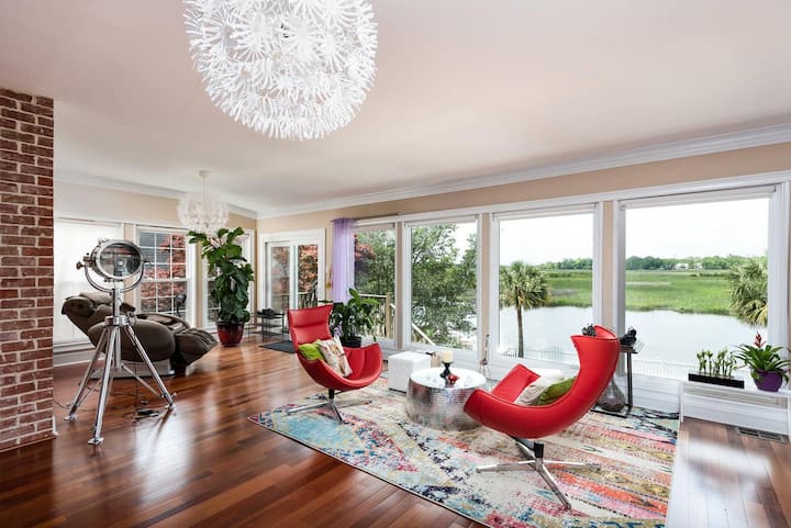 Discounted Waterfront Fishing Dock Hot Tub Deck C - Charleston, SC