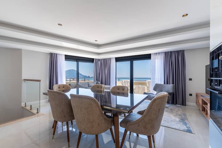 Kleopatra Plajı’na 80m Deniz Manzaralı 3+1 Dubleks - Alanya