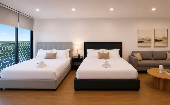 Box Hill万豪城家庭studio｜2张queen Bed｜泳池健身房｜免费停车 - Box Hill