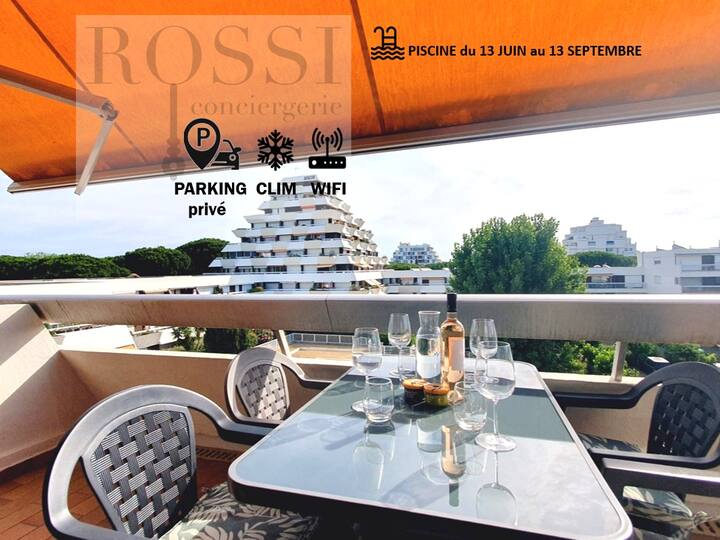 L'idéal Incas Parking | Clim | Fibre | Piscine - La Grande-Motte