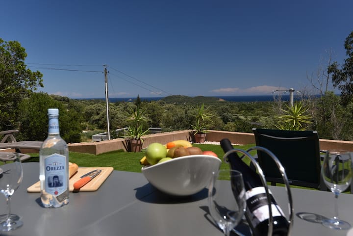Villa Cala Di Rena Vue Mer, Proche Plage Pinarello - Zonza