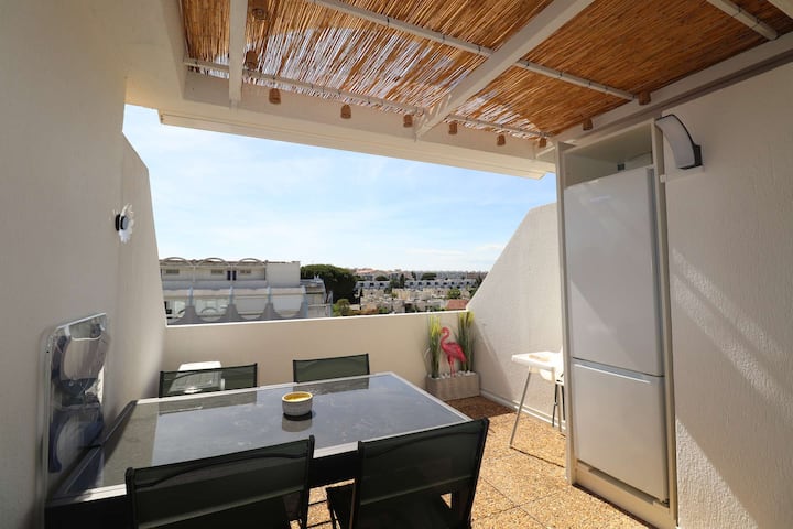 Studio Cabine Terrasse Piscine Parking - Le Grau-du-Roi