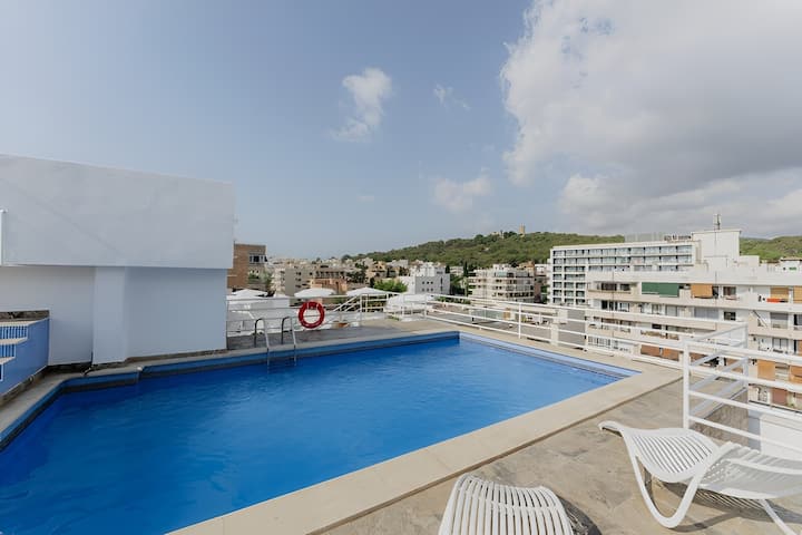 Tranquil Studio For Families + Rooftop Vibes - Palma