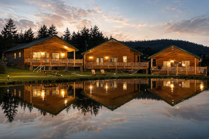 Elk Run Lodge #282 Pondfront Cabin W/ Trout Fish - Greer, AZ