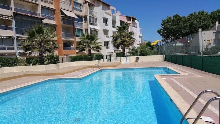 T2 Cabine, Piscine, Tennis, Parking, Proche Plage - Agde