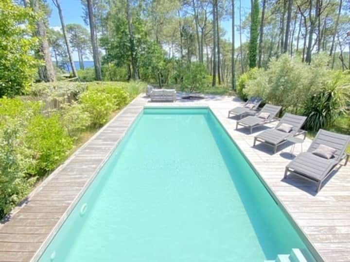 Villa Vue Lac Avec Piscine - 12 Pers. - Biscarrosse