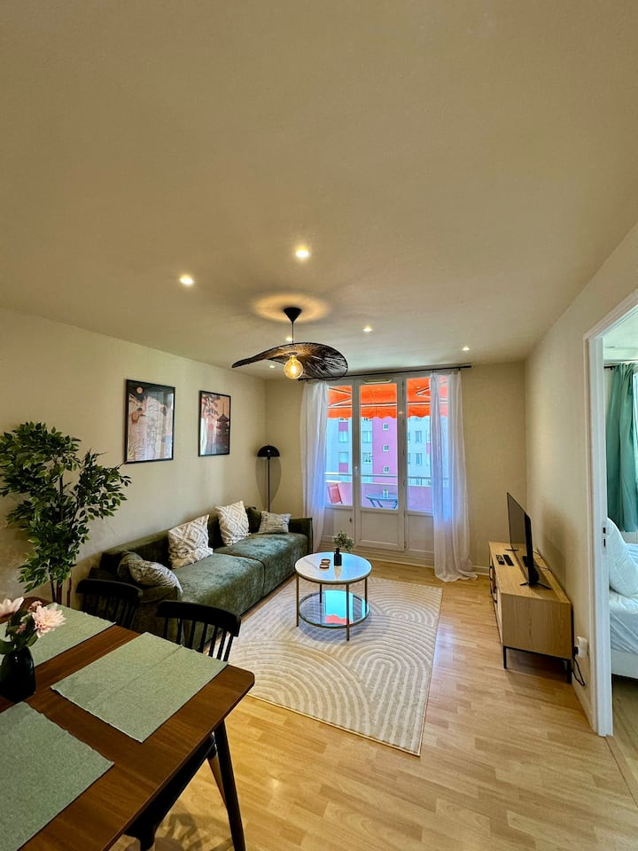 Thegreenhome - Cosy Avec Balcon - Wifi Fibre - Grenoble