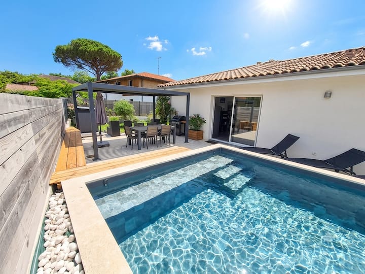 Maison Familiale Climatisée Avec Piscine Chauffée - Moliets-et-Maa